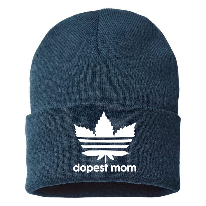 Dmc5961973 Dopest Mom Cannabis Weed Leaf 420 Pot Stoner Mother Day Sustainable Knit Beanie
