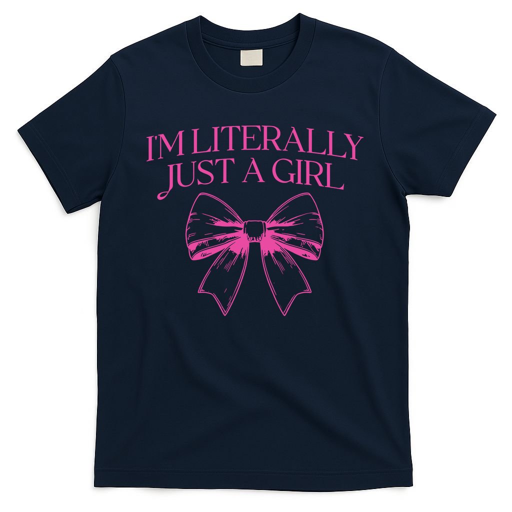 IM Literally Just A Girl Coquette Bow T Shirt TeeShirtPalace